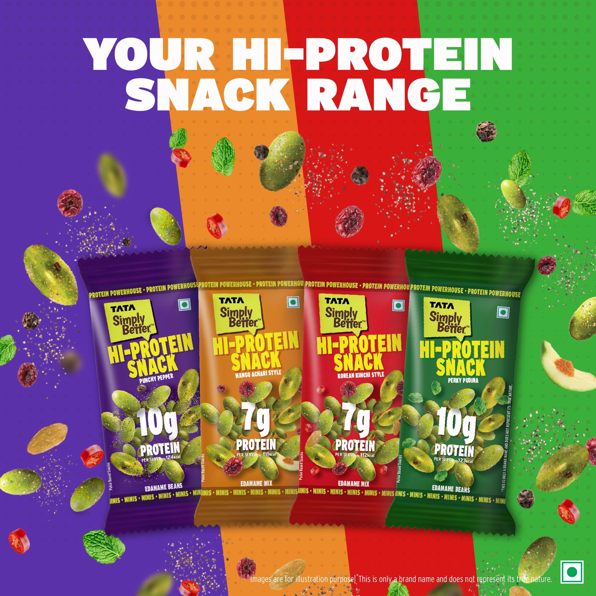 Tata Simply Better Hi-Protein Edamame Snack Korean Kimchi Style Mix ...